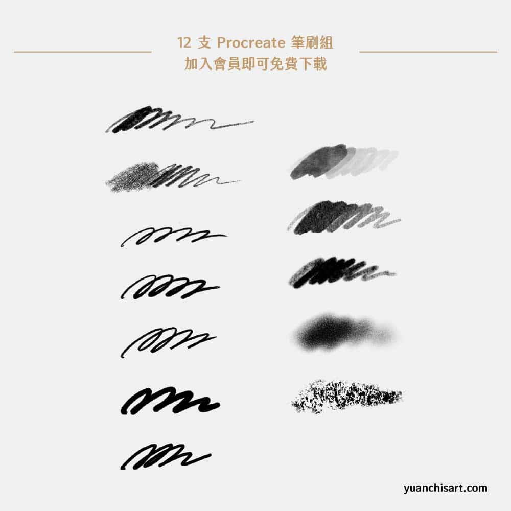 YUANCHi 常用 Procreate 筆刷組 – YUANCHi